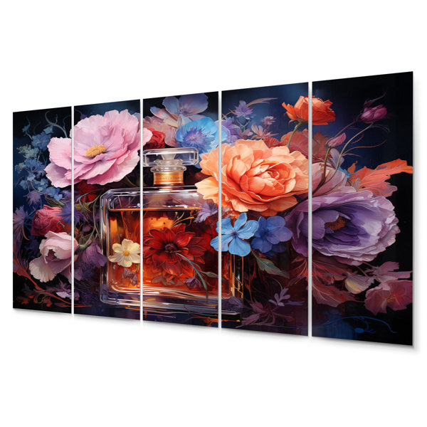 Design Art Floral Perfume Vibrant Elegance I - Fashion Metal Wall Decor Set | Wayfair
